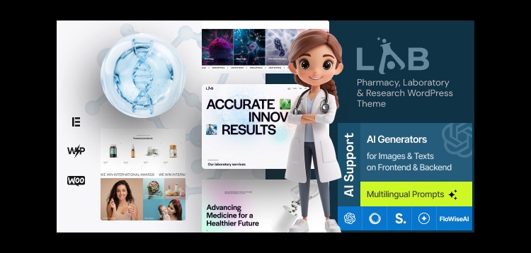 Download Lab - Pharmacy, Laboratory & Research WordPress Theme - V1.0