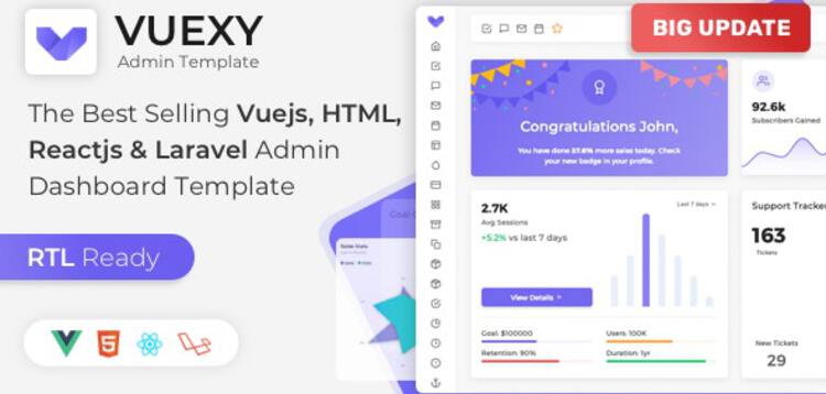 Download Vuexy Vuejs React Html And Laravel Admin Dashboard Template V1030